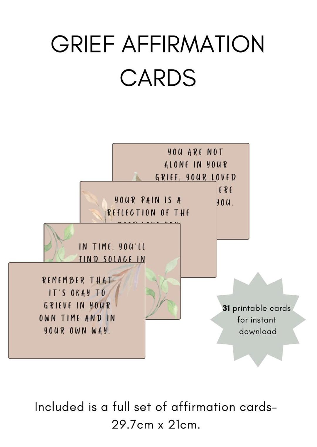 Healing Affirmation Cards for Grief, Coping With Loss, Sympathy Gift ...