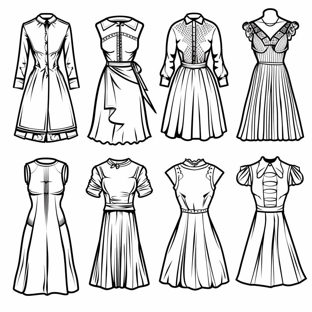 62 Fashion Designer Coloring Pages Bundle, 2 Individual Files, Coloring ...