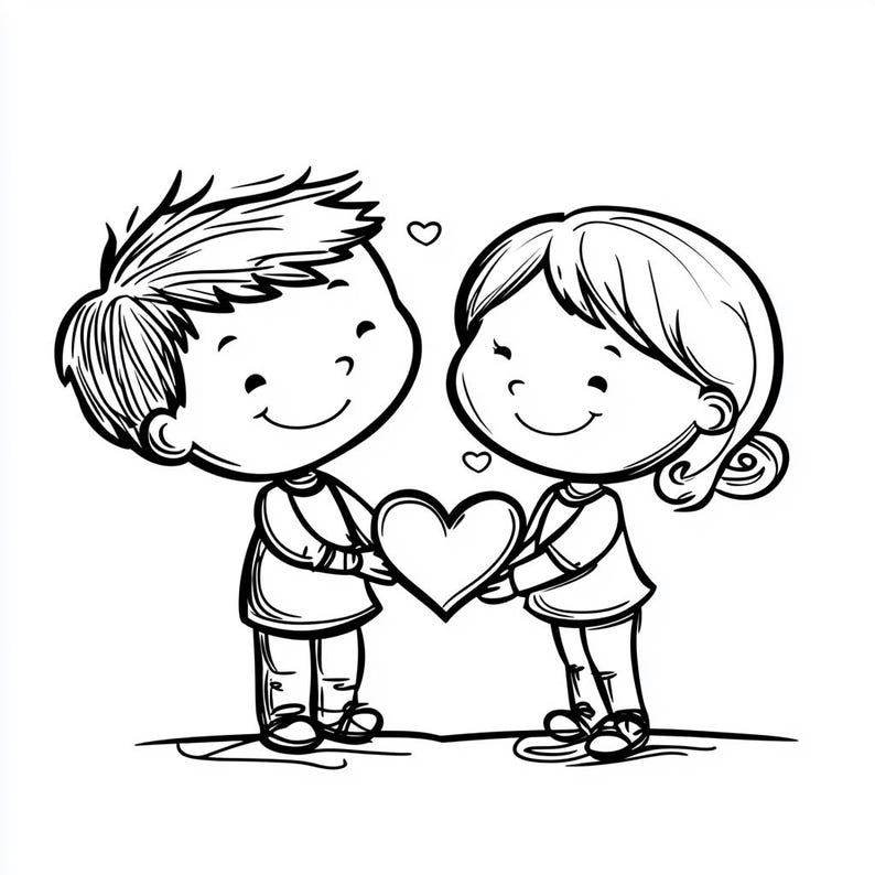 20 Cute Valentines Day Coloring Book Pages, Coloring Pages for Kids and ...