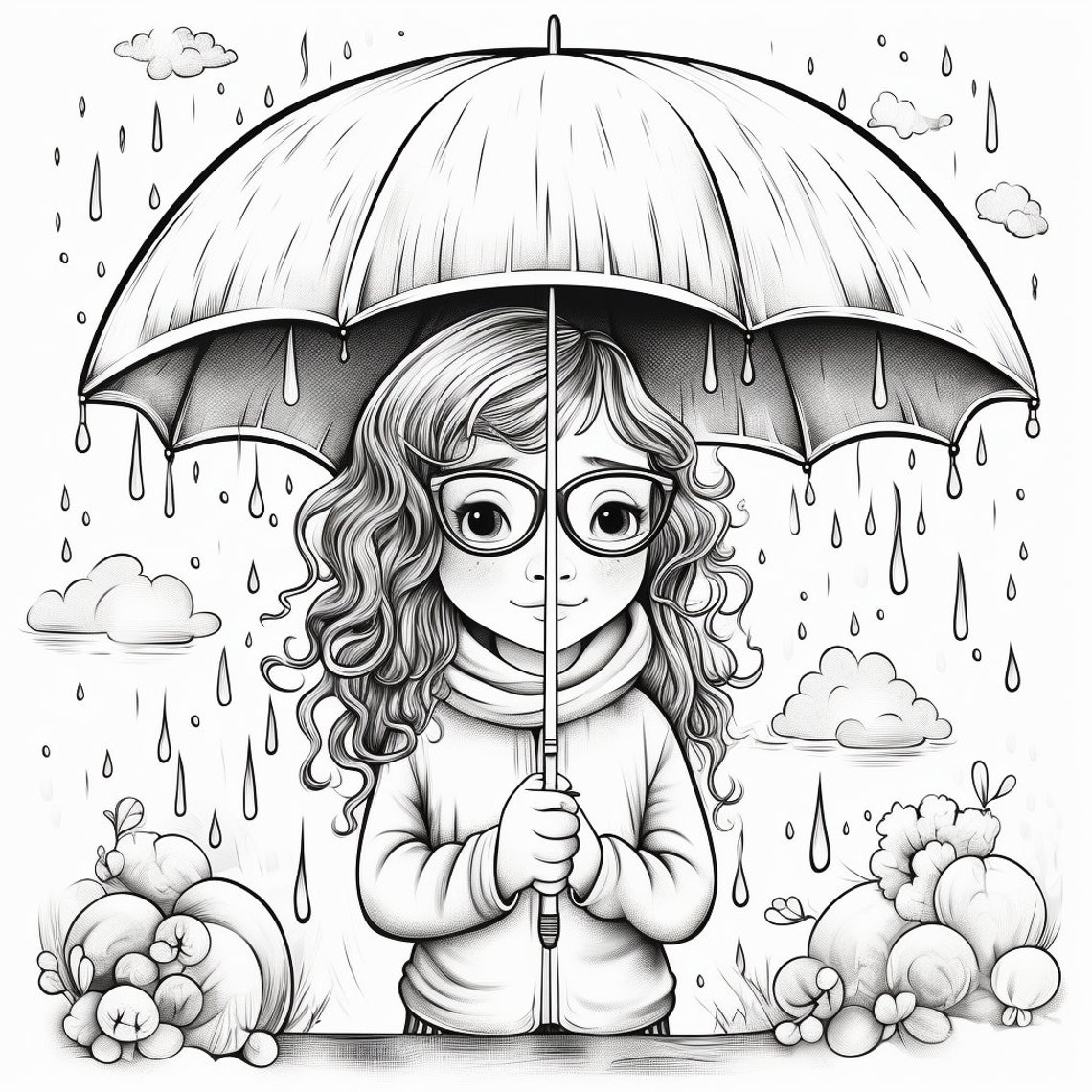 20 Rainy Day Coloring Book Pages, Coloring Pages for Kids and Adults ...