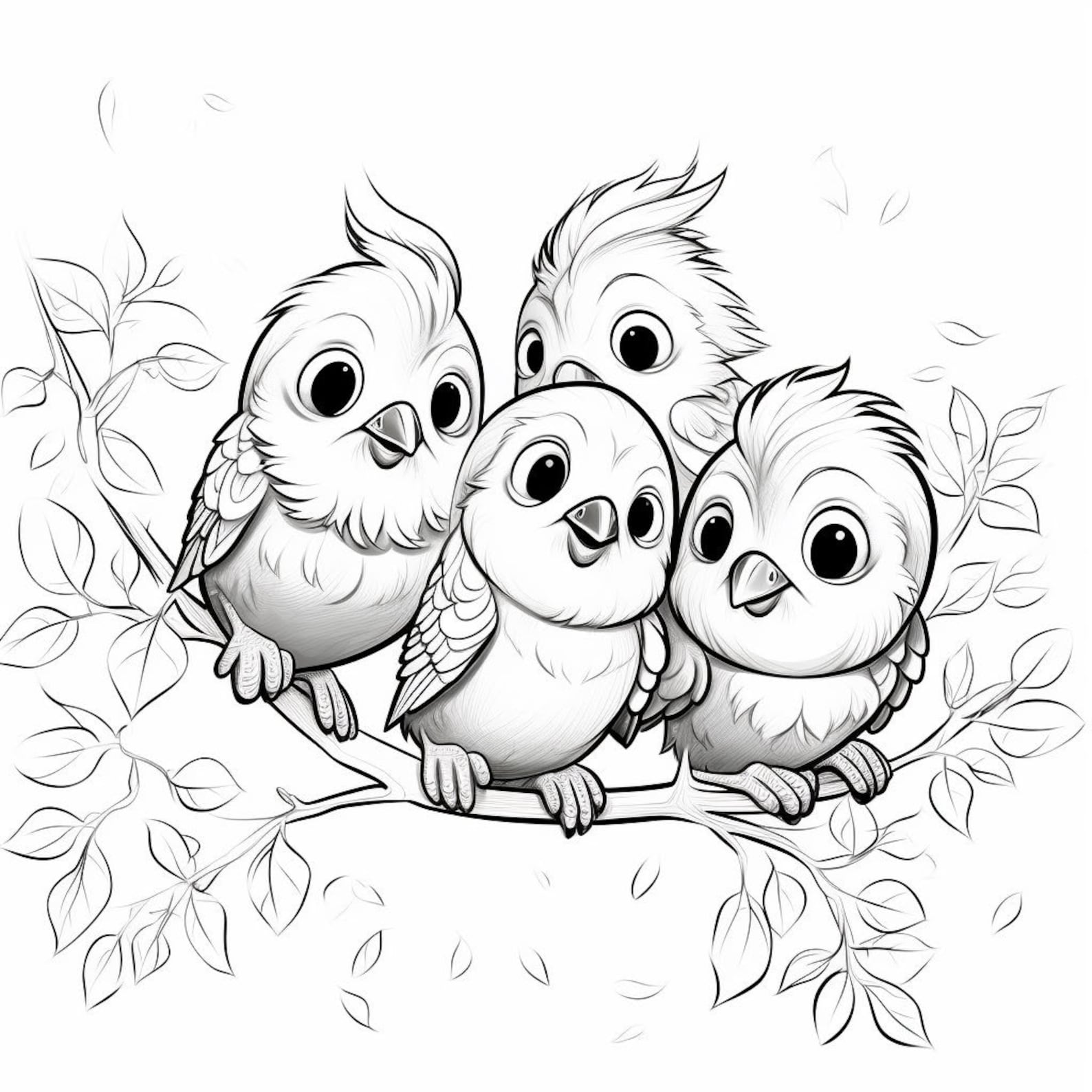 20 Baby Birds Coloring Book Pages, Coloring Pages for Kids and Adults ...