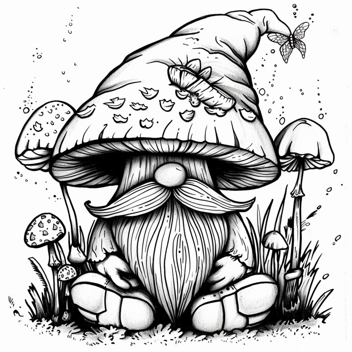 40 Cute Gnome Coloring Book Pages, Coloring Pages for Kids and Adults ...