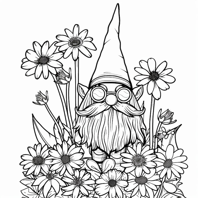 40 Cute Gnome Coloring Book Pages, Coloring Pages for Kids and Adults ...