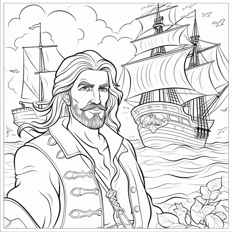 30 Pirate Coloring Book Pages, Coloring Pages for Kids and Adults ...