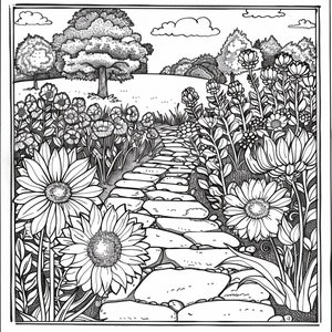 40 Garden Coloring Book Pages, Coloring Pages for Kids and Adults ...