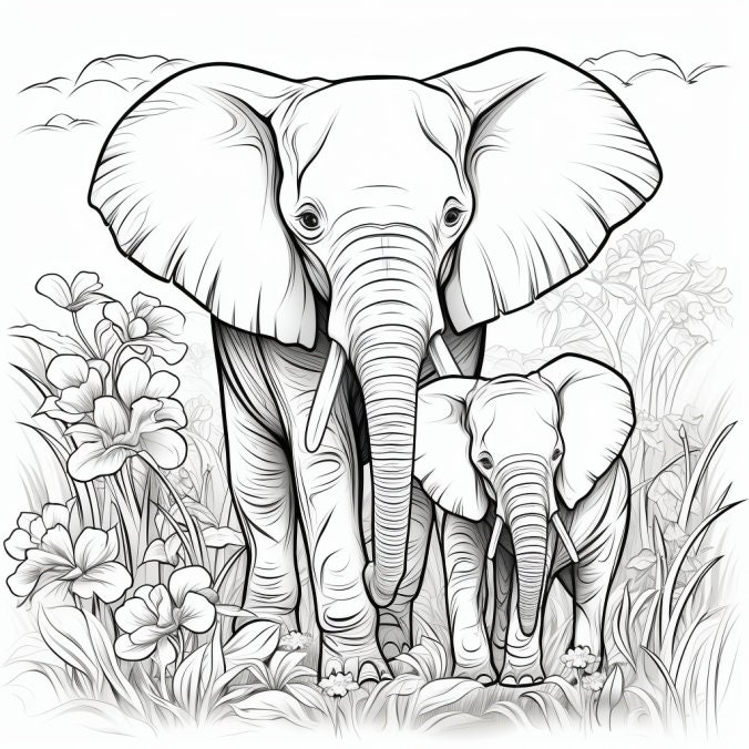 35 Jungle Animals Coloring Book Pages, Coloring Pages for Kids and ...