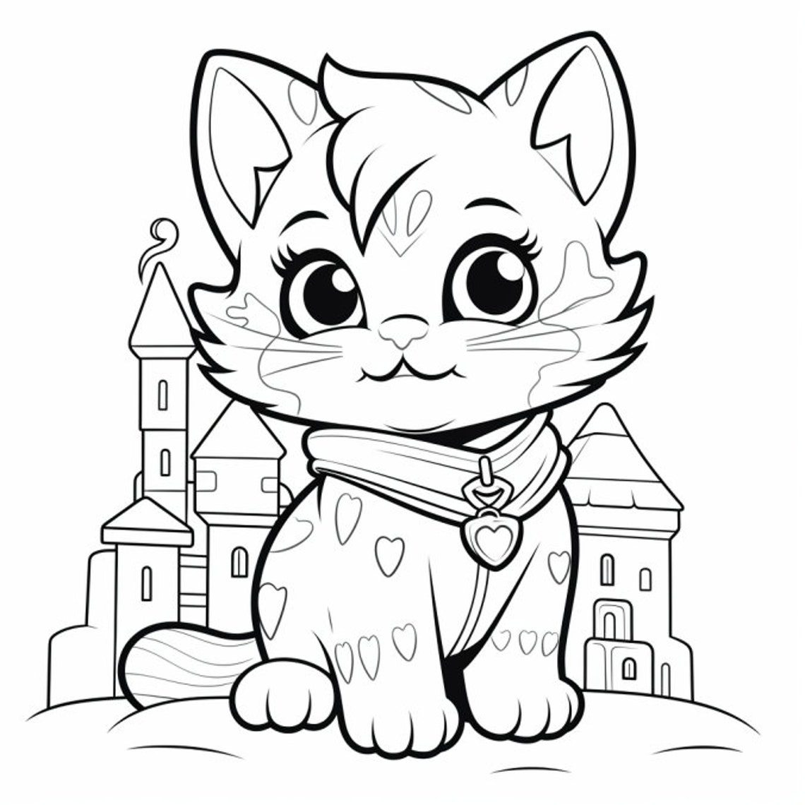 25 Friendly Cats Coloring Book Pages, Coloring Pages for Kids and ...