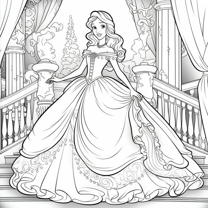 55 Princess Coloring Book Pages: Printable Art for Kids & Adults (PDF ...