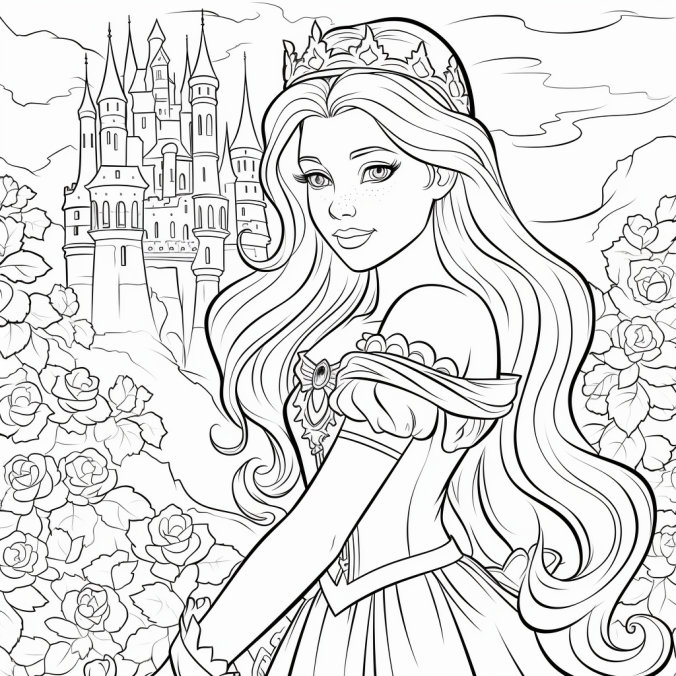 55 Princess Coloring Book Pages: Printable Art for Kids & Adults (PDF ...