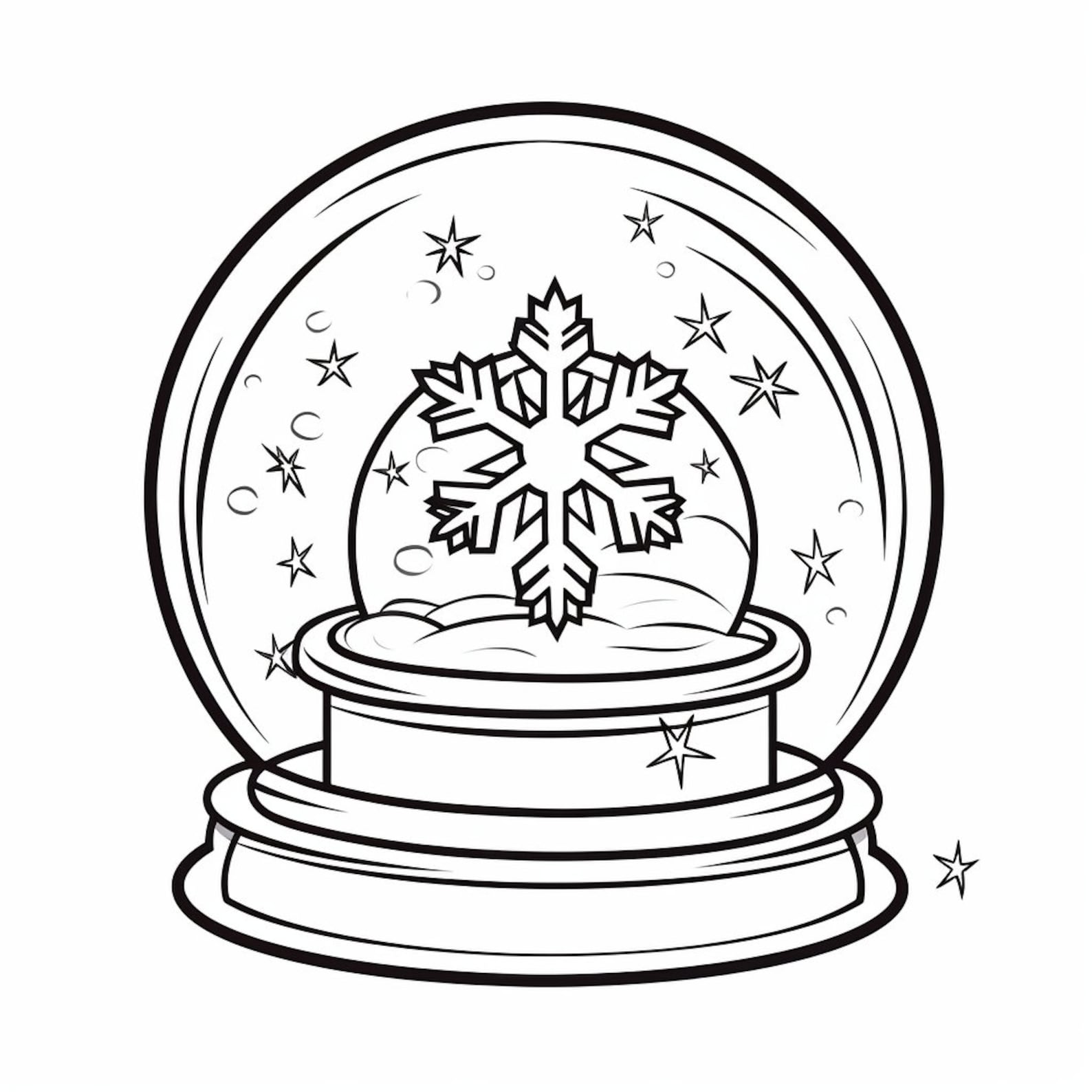 18 Snow Globe Coloring Book Pages, Coloring Pages for Kids and Adults ...