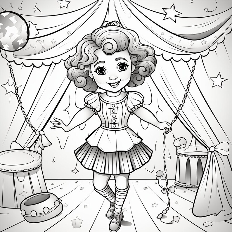 20 Circus Coloring Book Pages, Coloring Pages for Kids and Adults ...