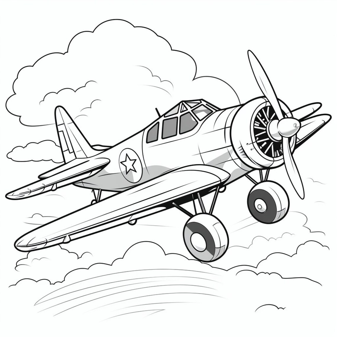 20 Plane Coloring Book Pages, Coloring Pages for Kids and Adults ...