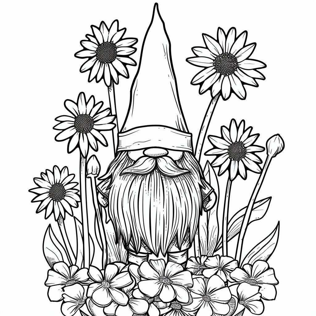 40 Cute Gnome Coloring Book Pages, Coloring Pages for Kids and Adults ...
