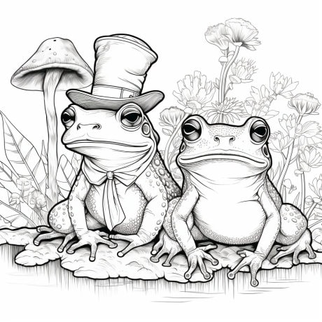 Friendly Frog Coloring Book: 20 Grayscale Pages (PDF Printable) - Etsy