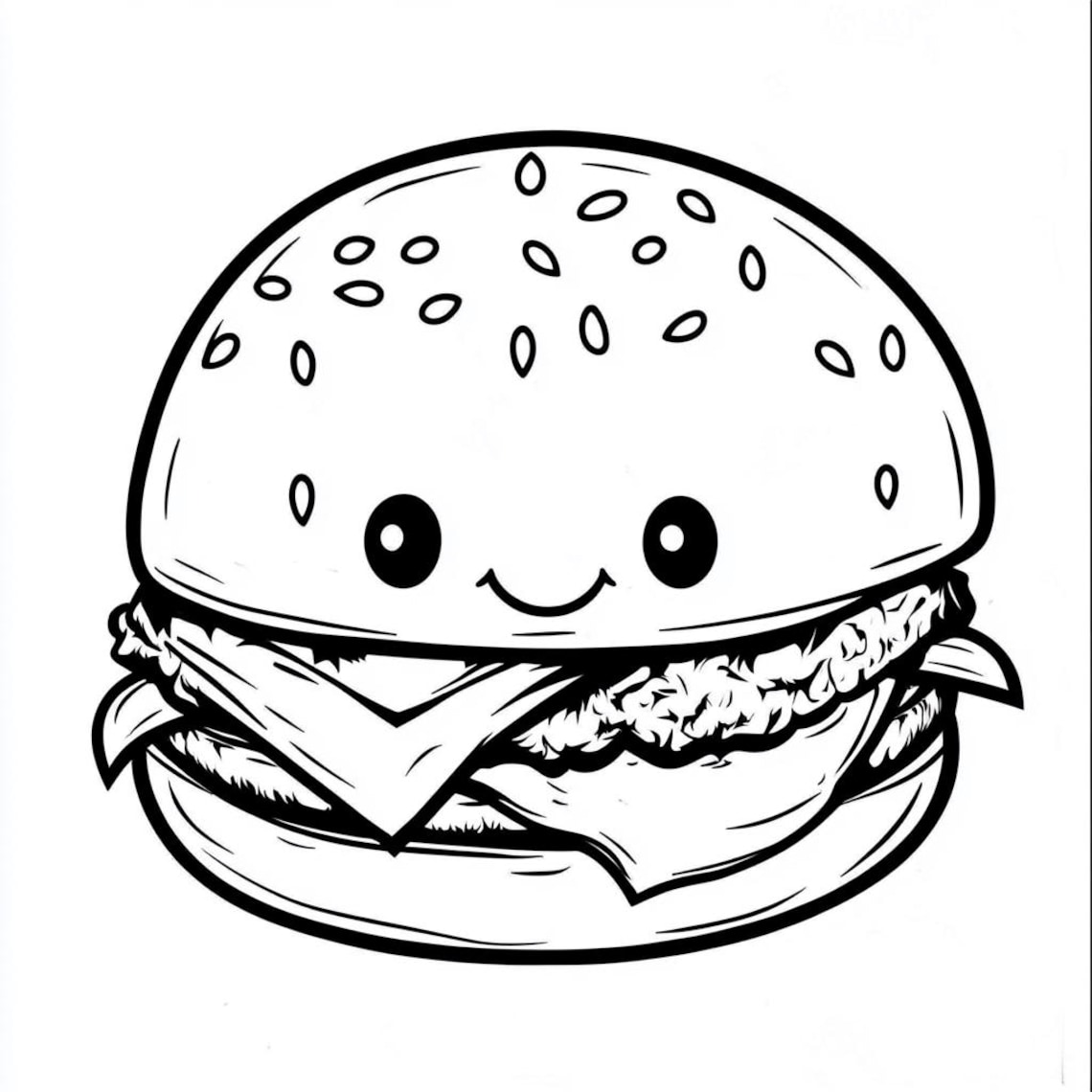 21 Cute Food Coloring Book Pages, Coloring Pages for Kids and Adults ...