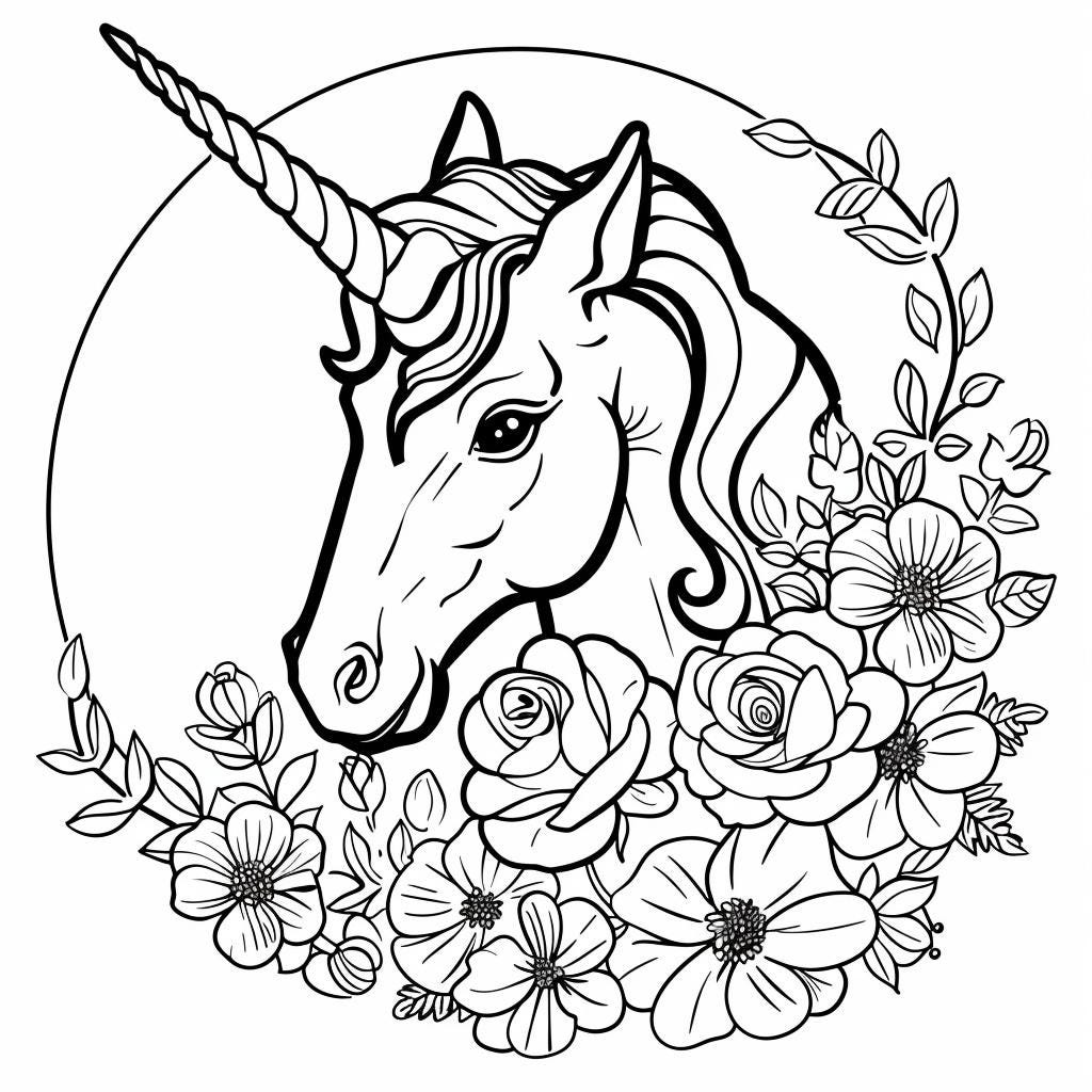 Magical Fairy & Unicorn Coloring Pages: 40 Grayscale Designs (PDF ...