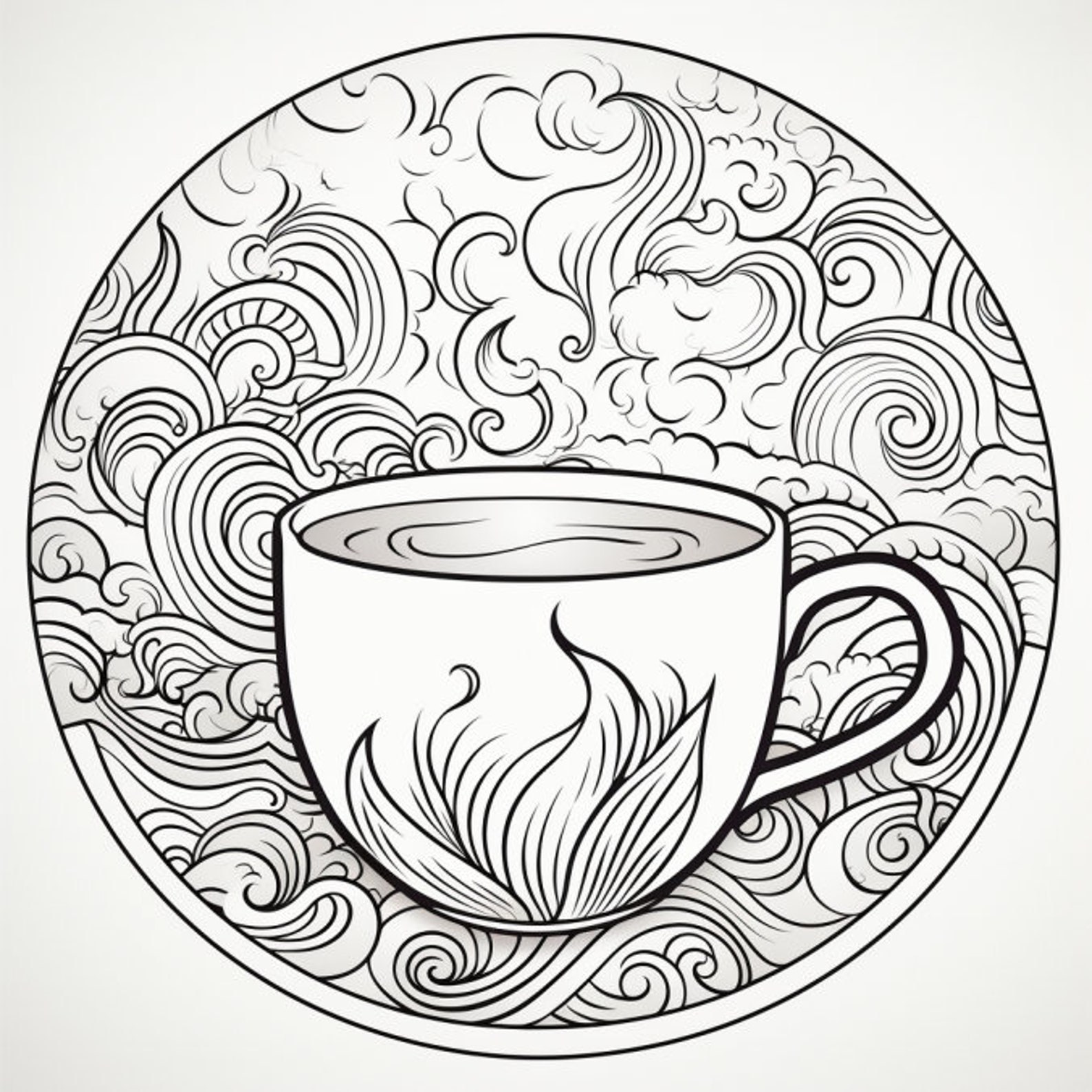 Coffee Coloring Book: 30 Abstract Grayscale Pages (PDF Printable) - Etsy