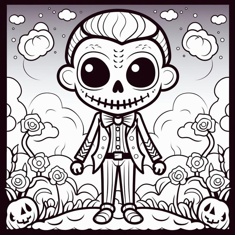 99 Spooky Coloring Pages Bundle,4 Individual Files, Coloring Pages for ...