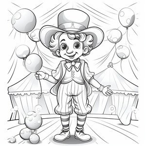 20 Circus Coloring Book Pages, Coloring Pages for Kids and Adults ...