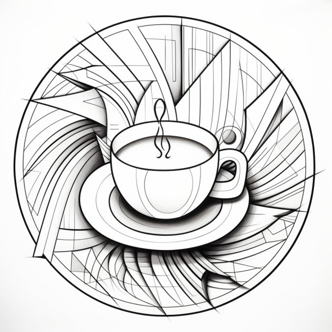 Coffee Coloring Book: 30 Abstract Grayscale Pages (PDF Printable) - Etsy
