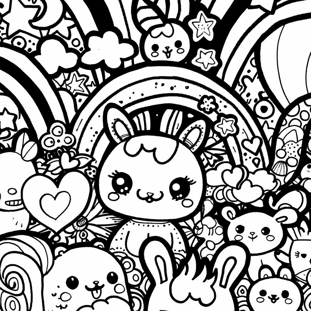 29 Kawaii Coloring Book Pages, Cute Coloring Pages for Kids and Adults ...