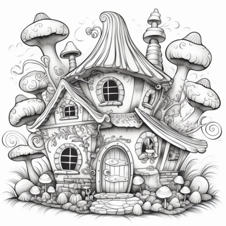 35 Cozy Cottage Coloring Book Pages, Coloring Pages for Kids and Adults ...