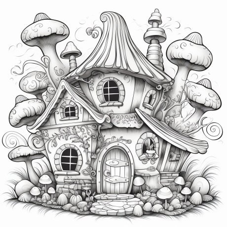 35 Cozy Cottage Coloring Book Pages, Coloring Pages for Kids and Adults ...