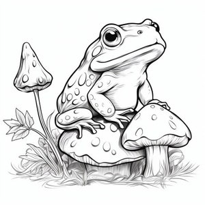 Friendly Frog Coloring Book: 20 Grayscale Pages (PDF Printable) - Etsy