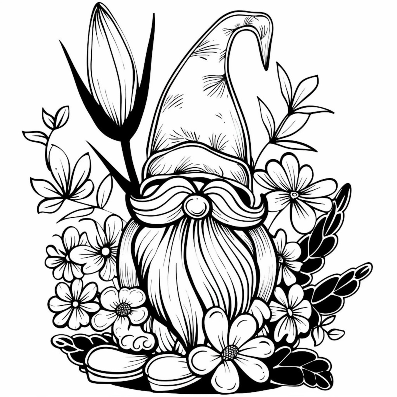 40 Cute Gnome Coloring Book Pages, Coloring Pages for Kids and Adults ...
