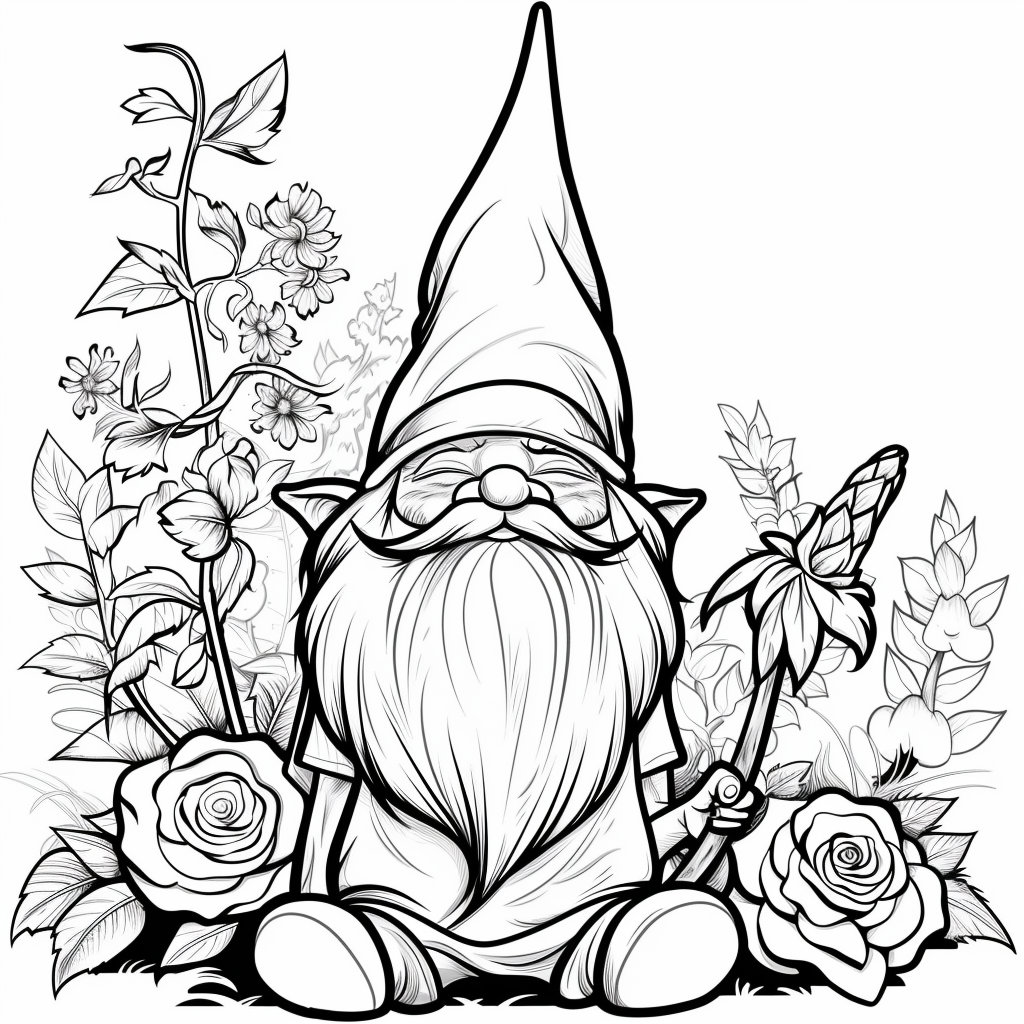 40 Cute Gnome Coloring Book Pages, Coloring Pages for Kids and Adults ...