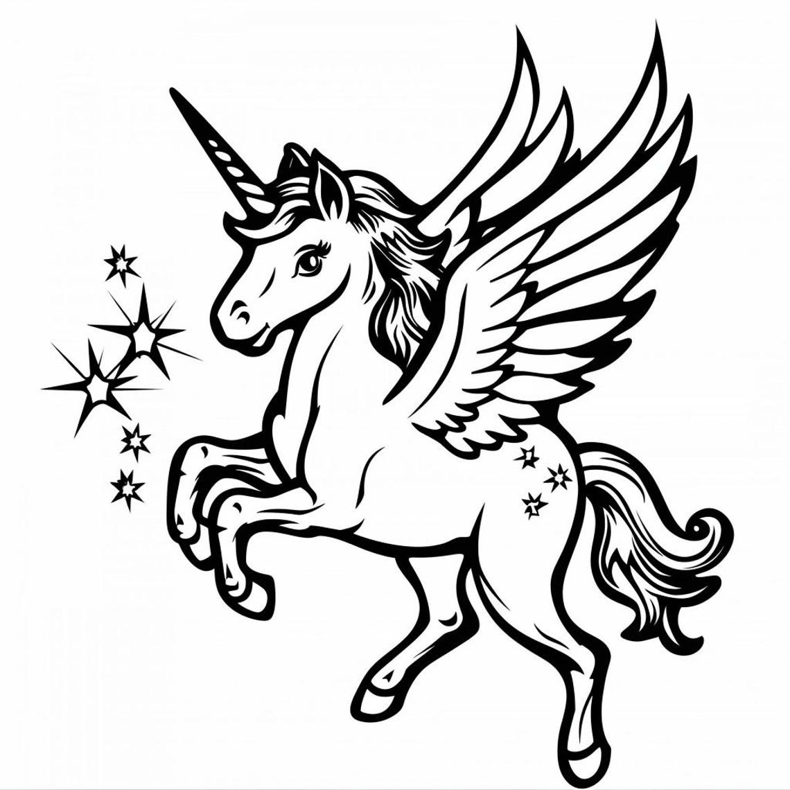 Magical Fairy & Unicorn Coloring Pages: 40 Grayscale Designs (PDF ...