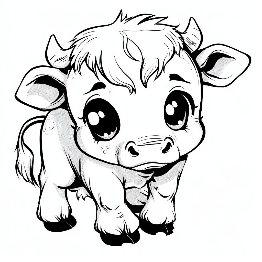 45 Chibi Animals Coloring Book Pages: Grayscale Printable (PDF Download ...