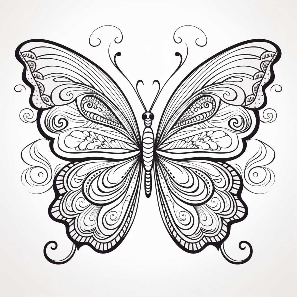 Butterfly Coloring Book Pages: 22 Printable Designs (PDF Download) - Etsy