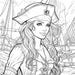 Pirate Adventure Coloring Pages: Grayscale Illustrations (digital ...