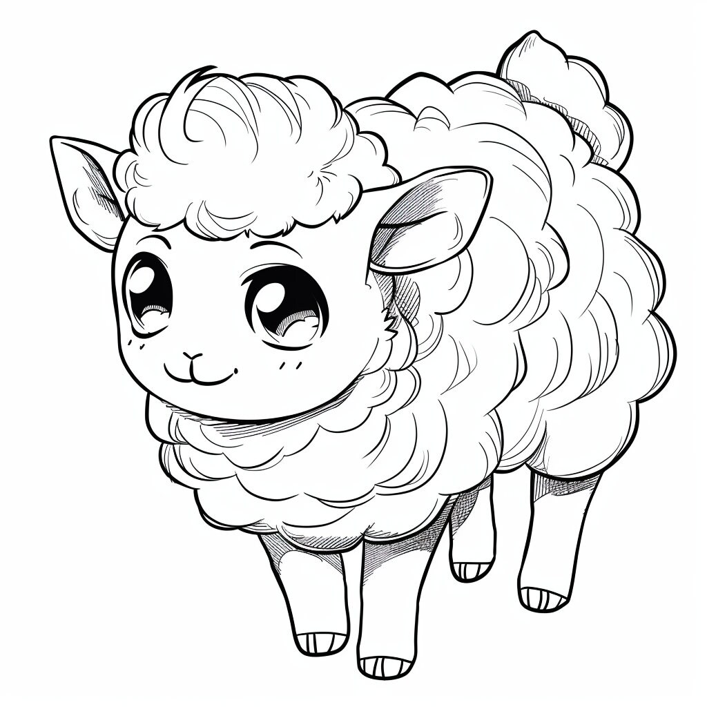 45 Chibi Animals Coloring Book Pages: Grayscale Printable (PDF Download ...