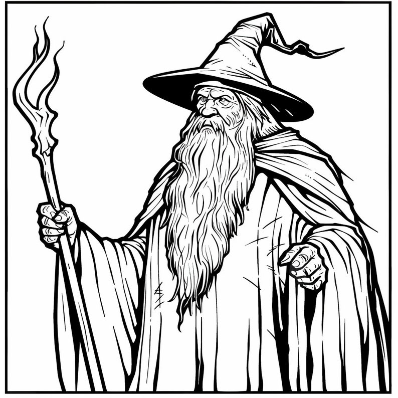 20 Wizard and Warlock Coloring Book Pages, Coloring Pages for Kids and ...