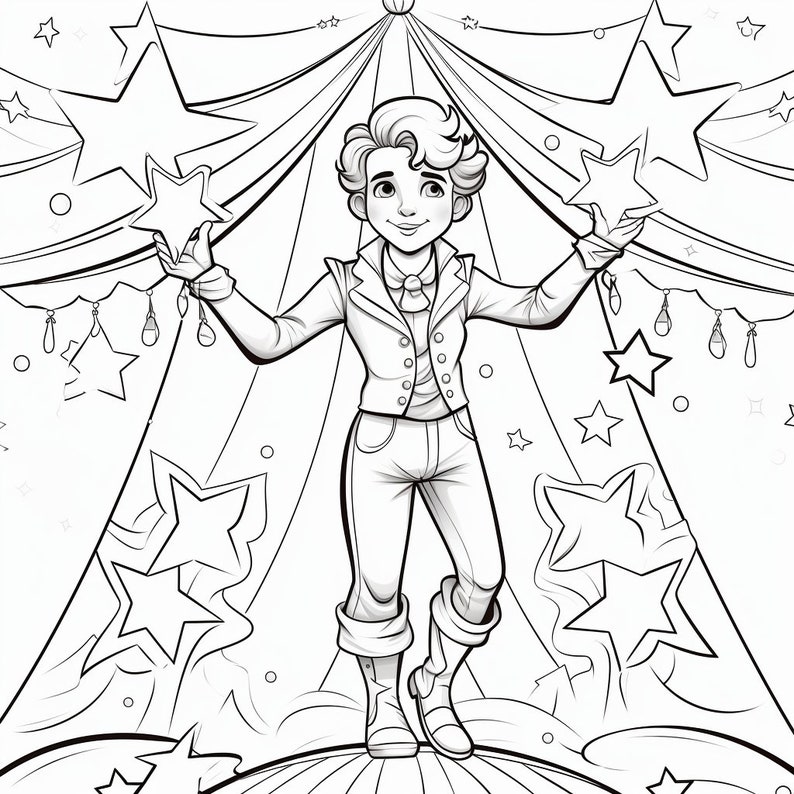 20 Circus Coloring Book Pages, Coloring Pages for Kids and Adults ...