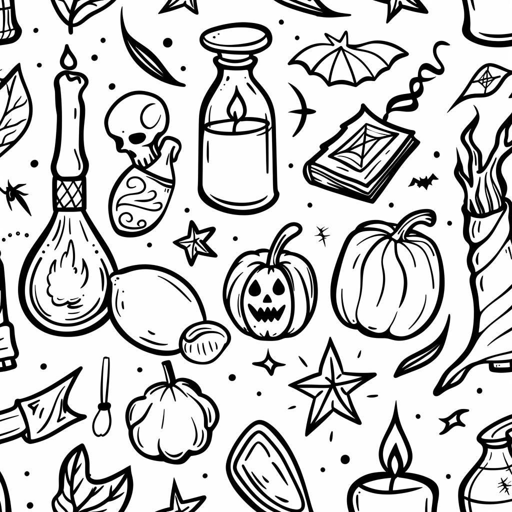 99 Spooky Coloring Pages Bundle,4 Individual Files, Coloring Pages for ...