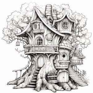 35 Cozy Cottage Coloring Book Pages, Coloring Pages for Kids and Adults ...