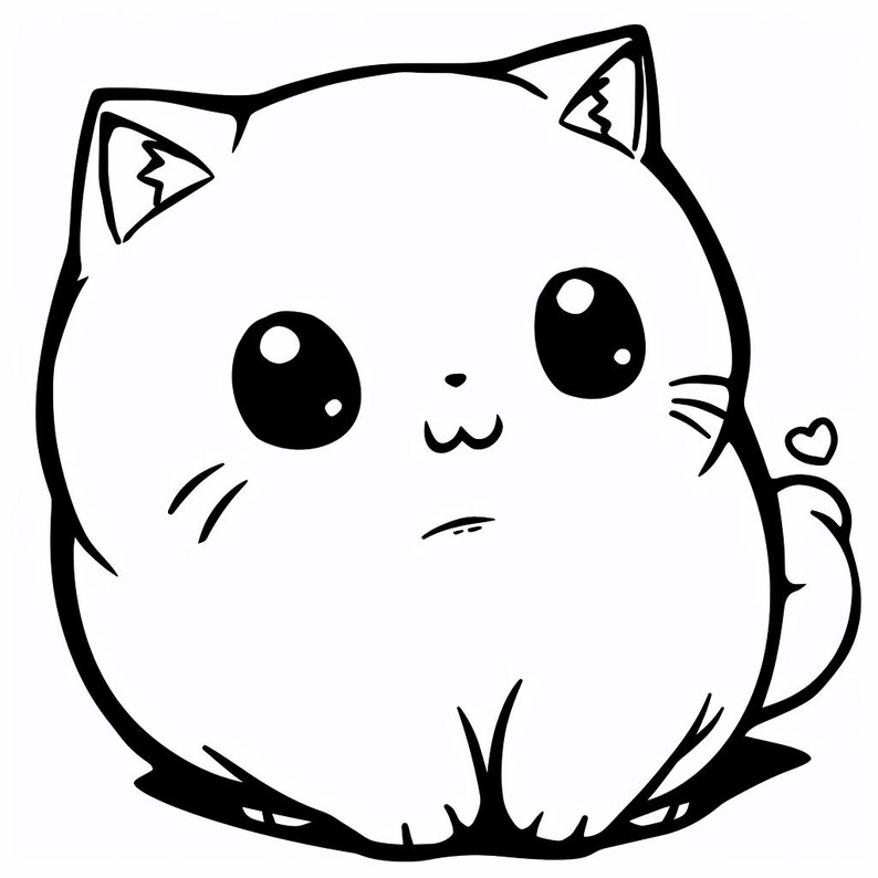 Chunky Cats Coloring Book: 20 Grayscale Pages (PDF Printable) - Etsy