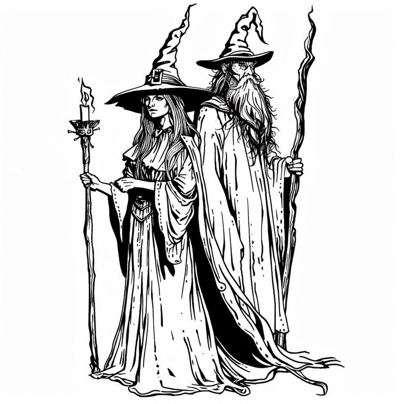 20 Wizard and Warlock Coloring Book Pages, Coloring Pages for Kids and ...