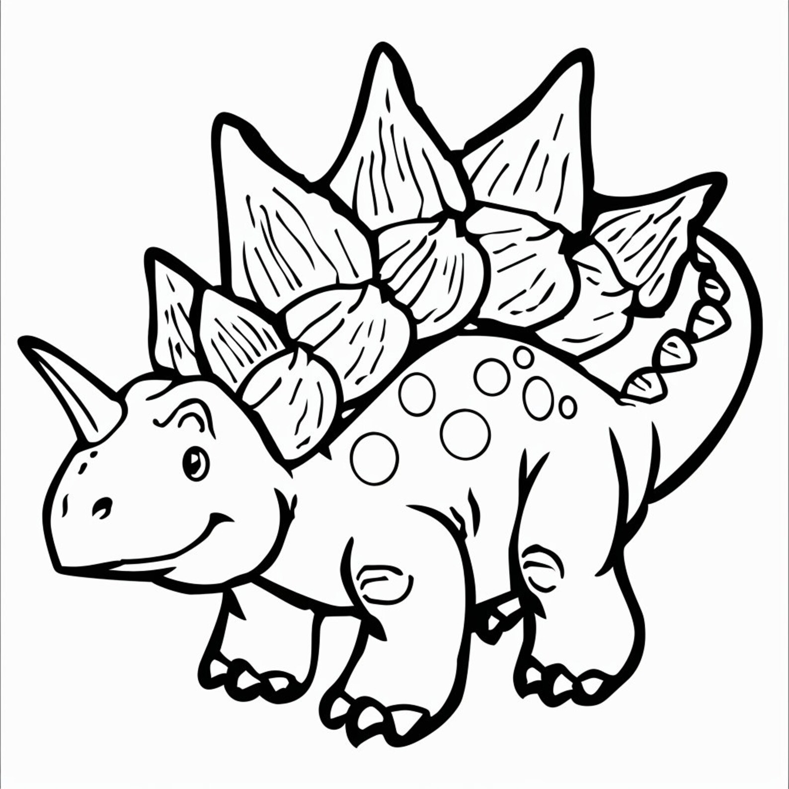 Dinosaur Coloring Book: 30 Grayscale Pages for Kids & Adults (PDF ...
