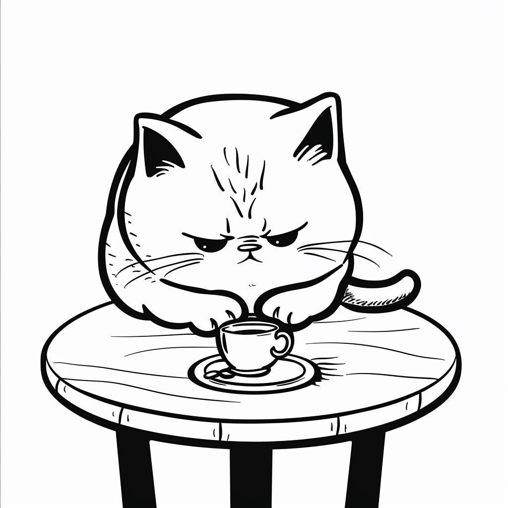 Chunky Cats Coloring Book: 20 Grayscale Pages (PDF Printable) - Etsy