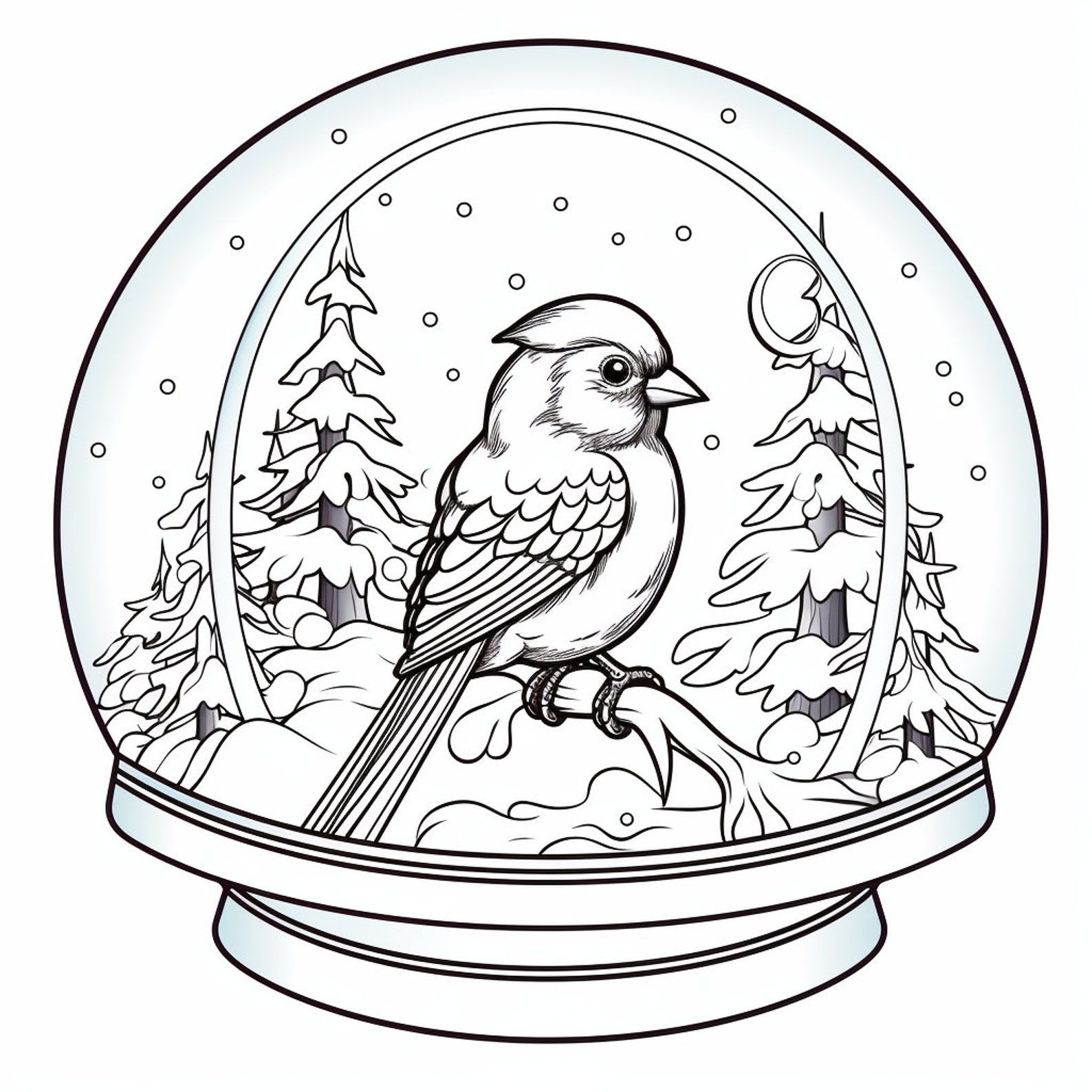 18 Snow Globe Coloring Book Pages, Coloring Pages for Kids and Adults ...