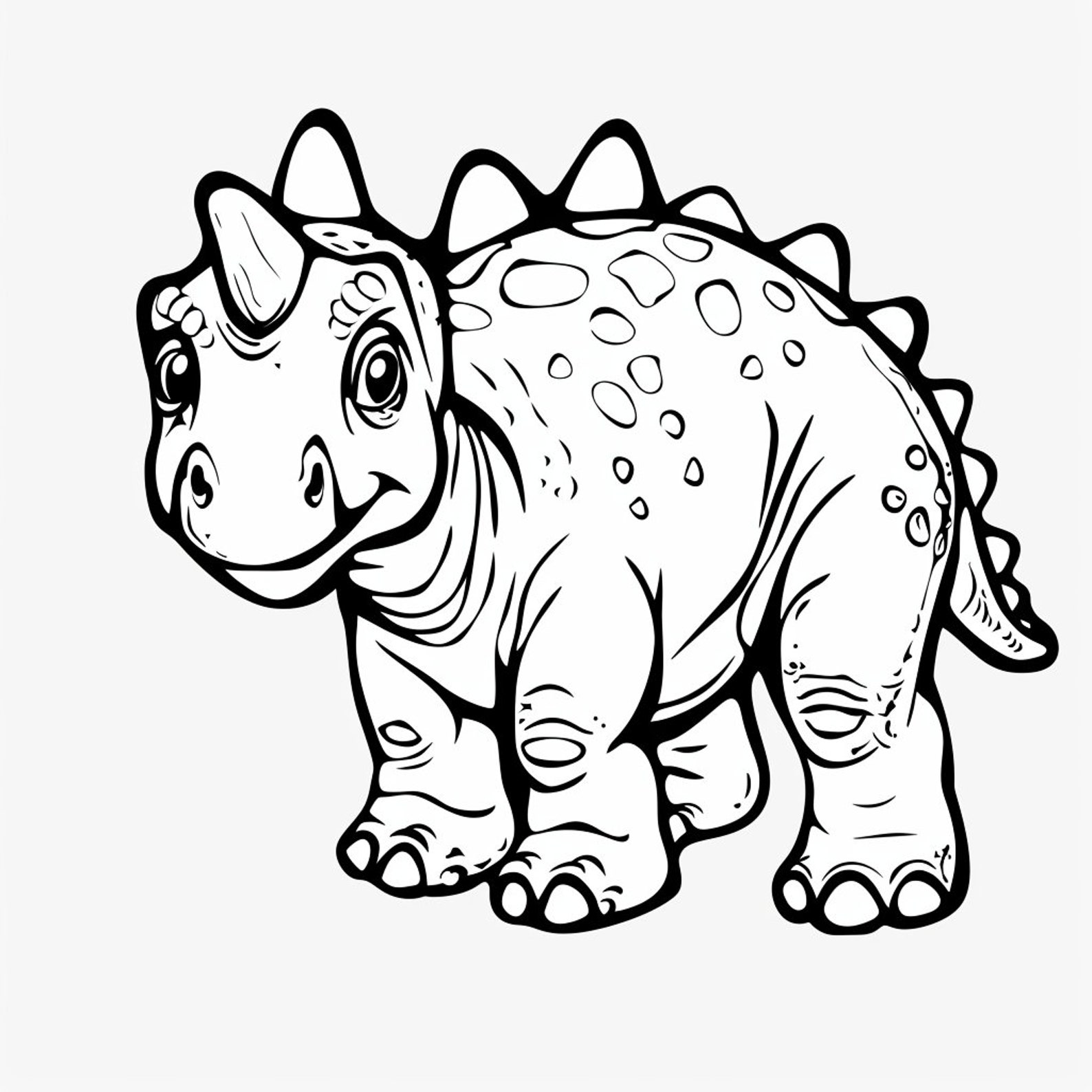 Dinosaur Coloring Book: 30 Grayscale Pages for Kids & Adults (PDF ...