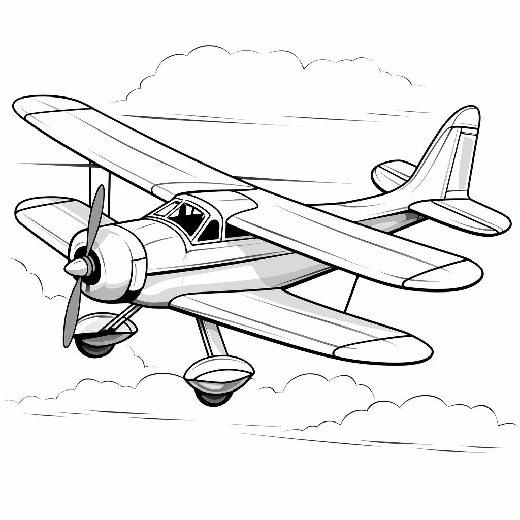 Plane Coloring Book: 20 Printable Airplane Pages (digital Download) - Etsy
