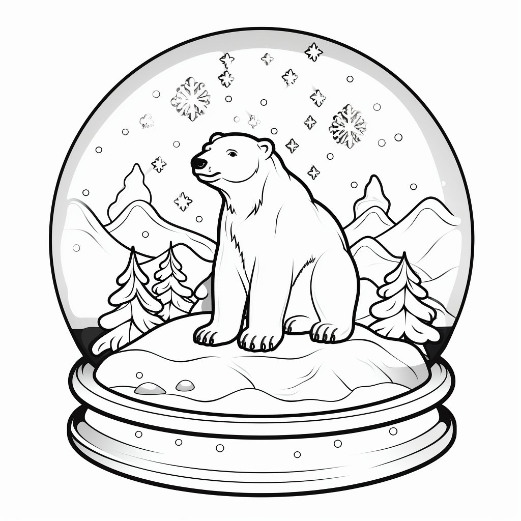 18 Snow Globe Coloring Book Pages, Coloring Pages for Kids and Adults ...