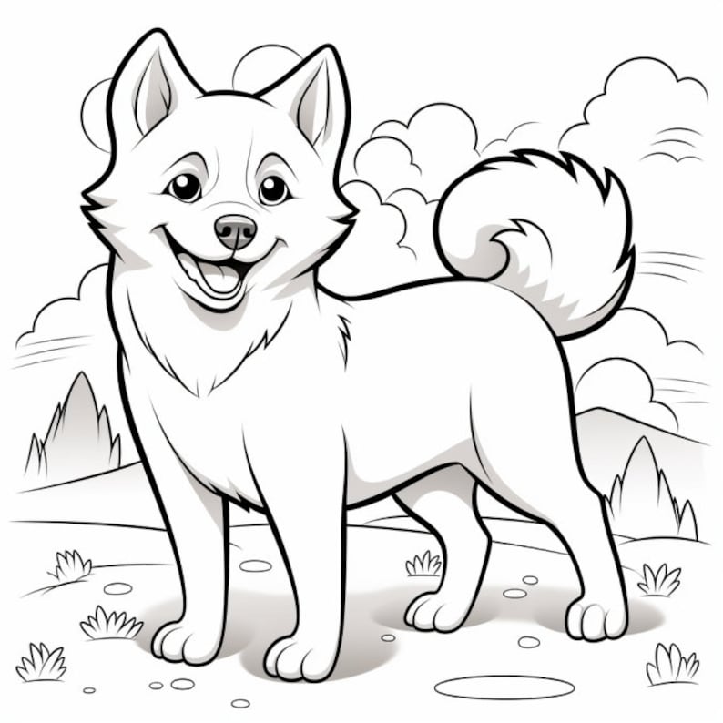 40 Friendly Dogs Coloring Book Pages, Coloring Pages for Kids and ...