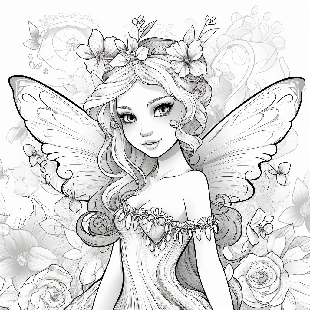 20 Friendly Fairy Coloring Book Pages, Coloring Pages for Kids and ...