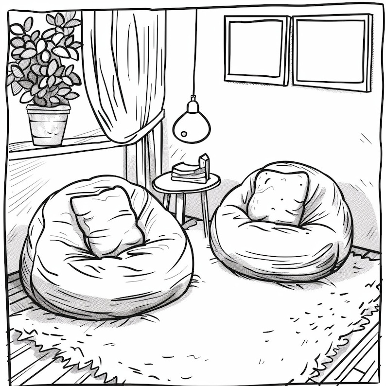 21 Aesthetic Room Coloring Book Pages, Coloring Pages for Kids and ...